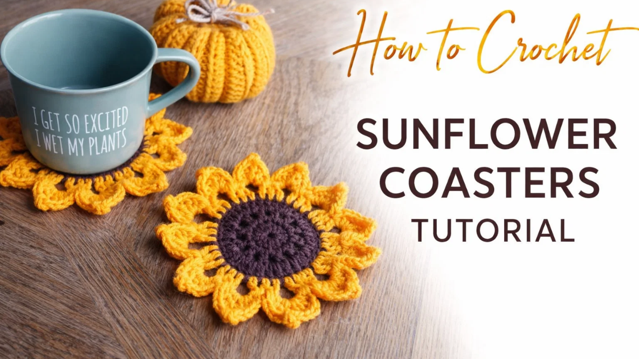 These sunflower coasters instantly brighten any table