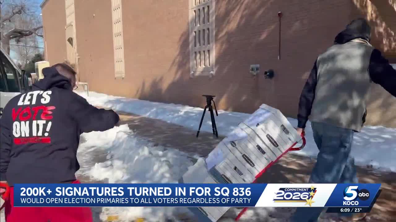 Supporters of open primary elections in Oklahoma submit signatures for ...