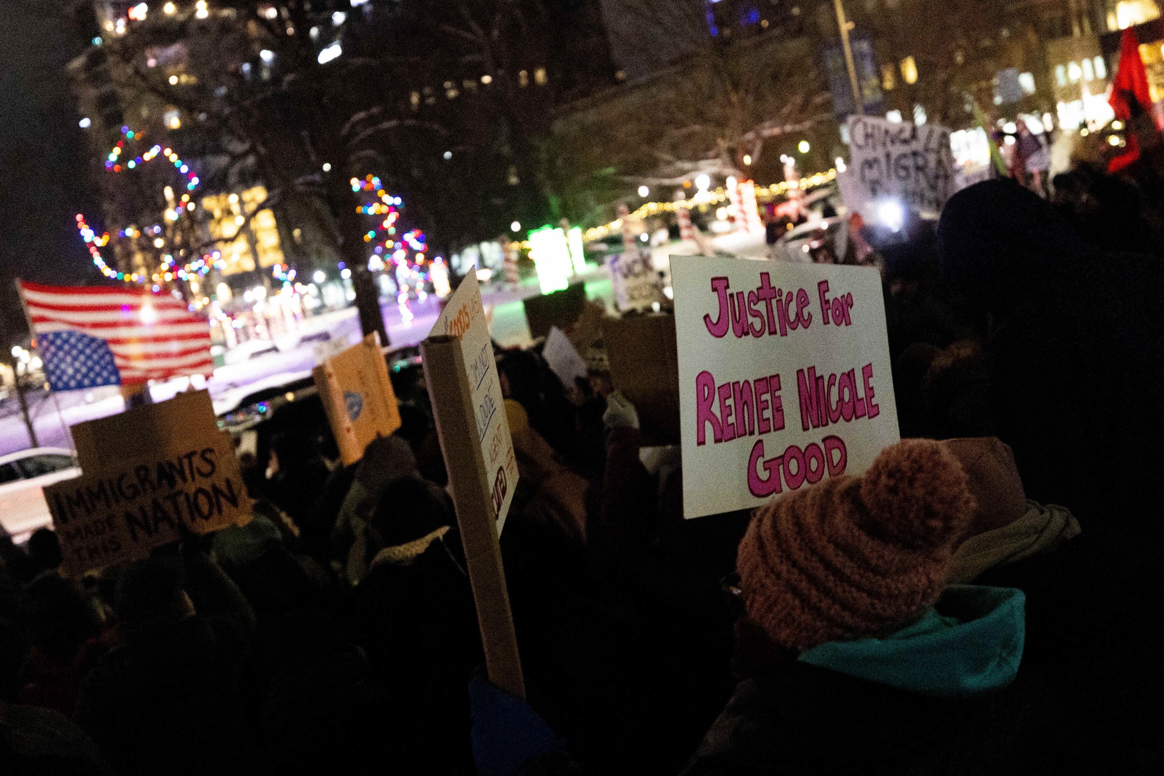 Hundreds rally in Kalamazoo to protest ICE actions in Minnesota