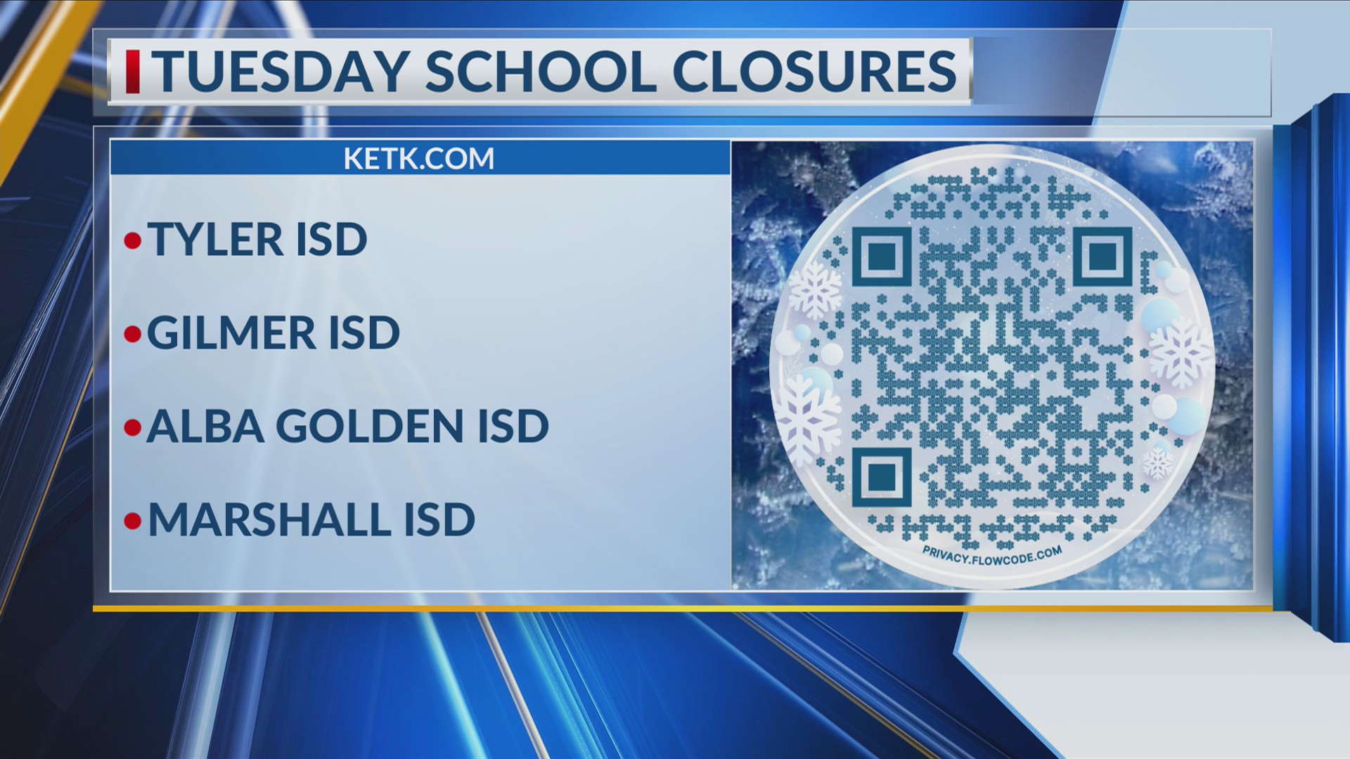 List: East Texas school districts, businesses announce closings due to ...