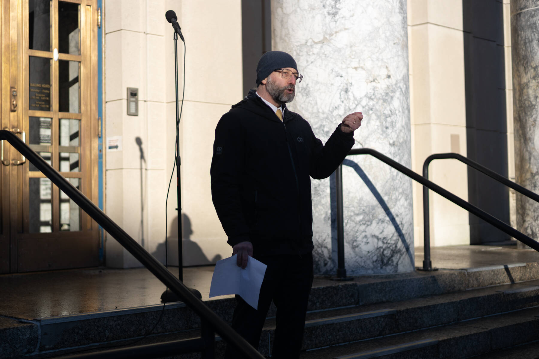 Juneau activists speak out against Alaska LNG pipline on Capitol steps