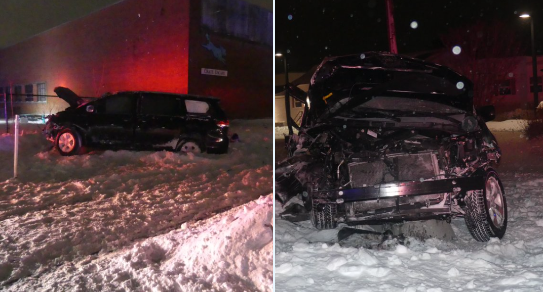 Minivan stuck on tracks during storm hit by commuter rail in Belmont