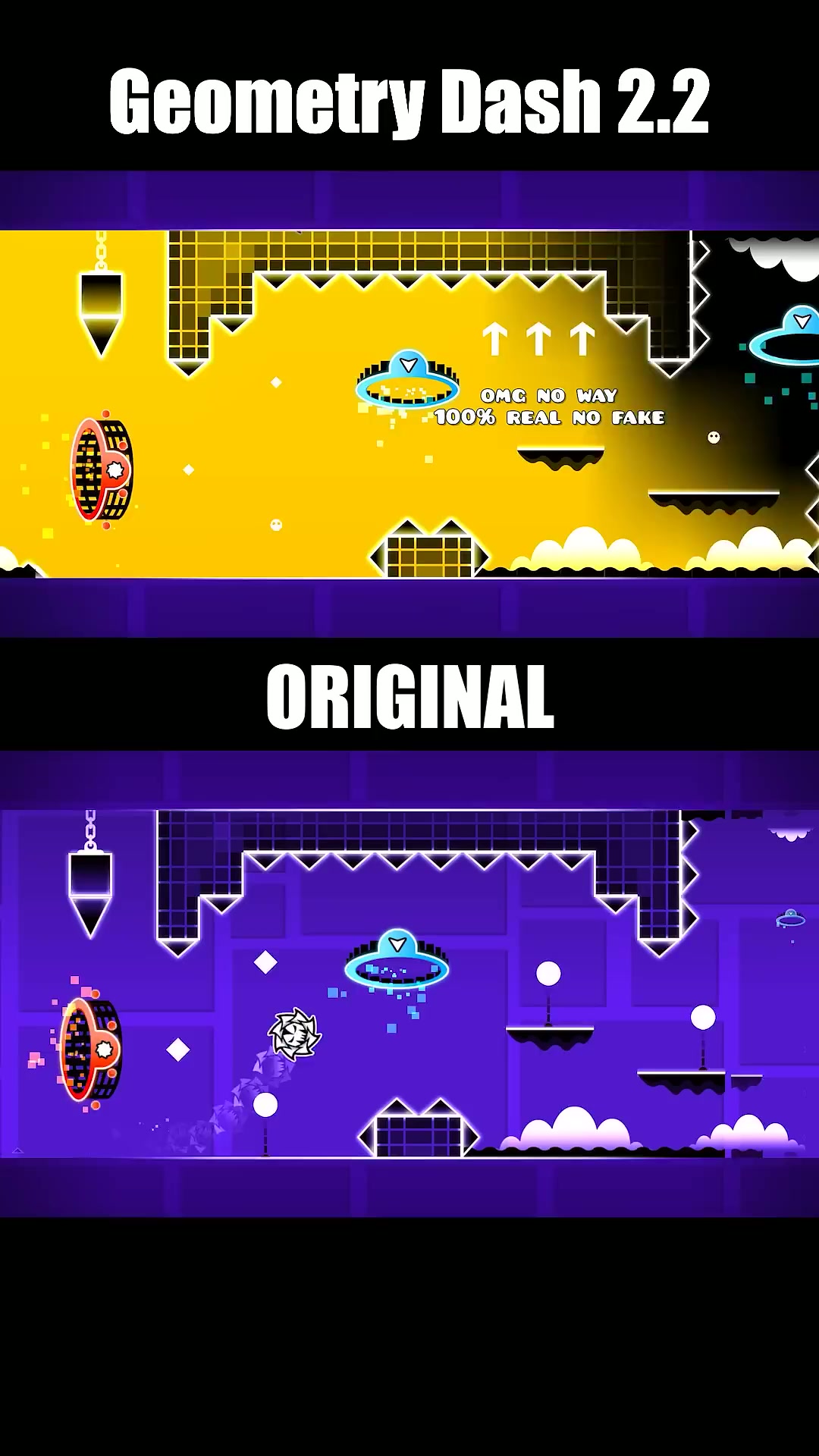 Geometry Dash 2.2 vs original levels: Which is harder? #geometrydash # ...