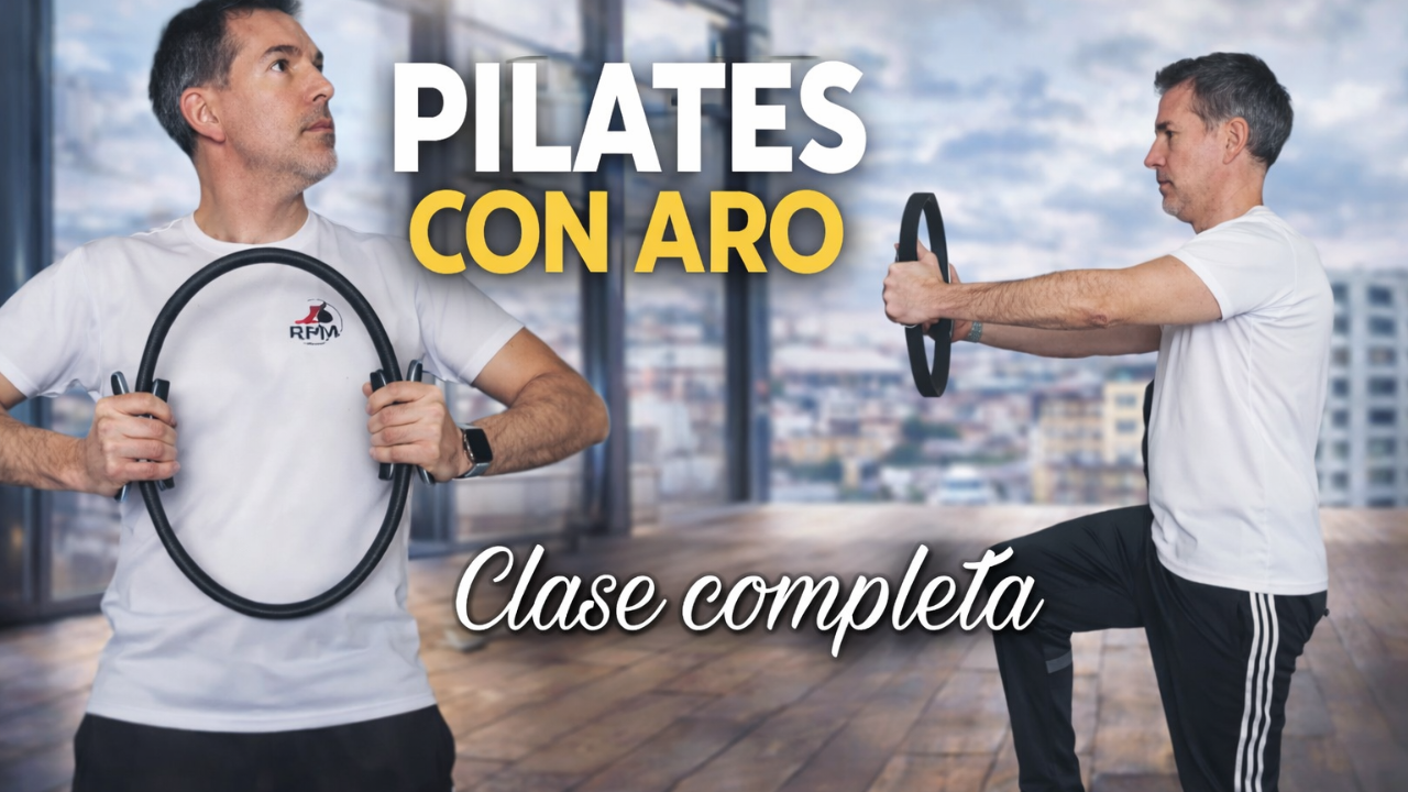 Clase de pilates para principiantes con un aro mágico para aumentar la ...