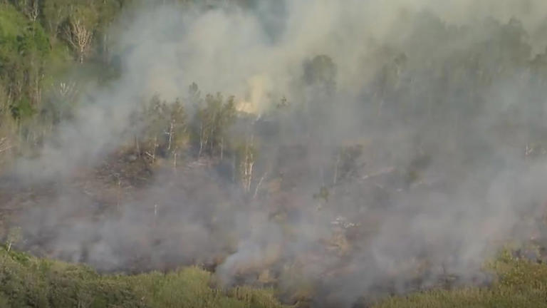 Crews fight fire after two badly injured in plane crash