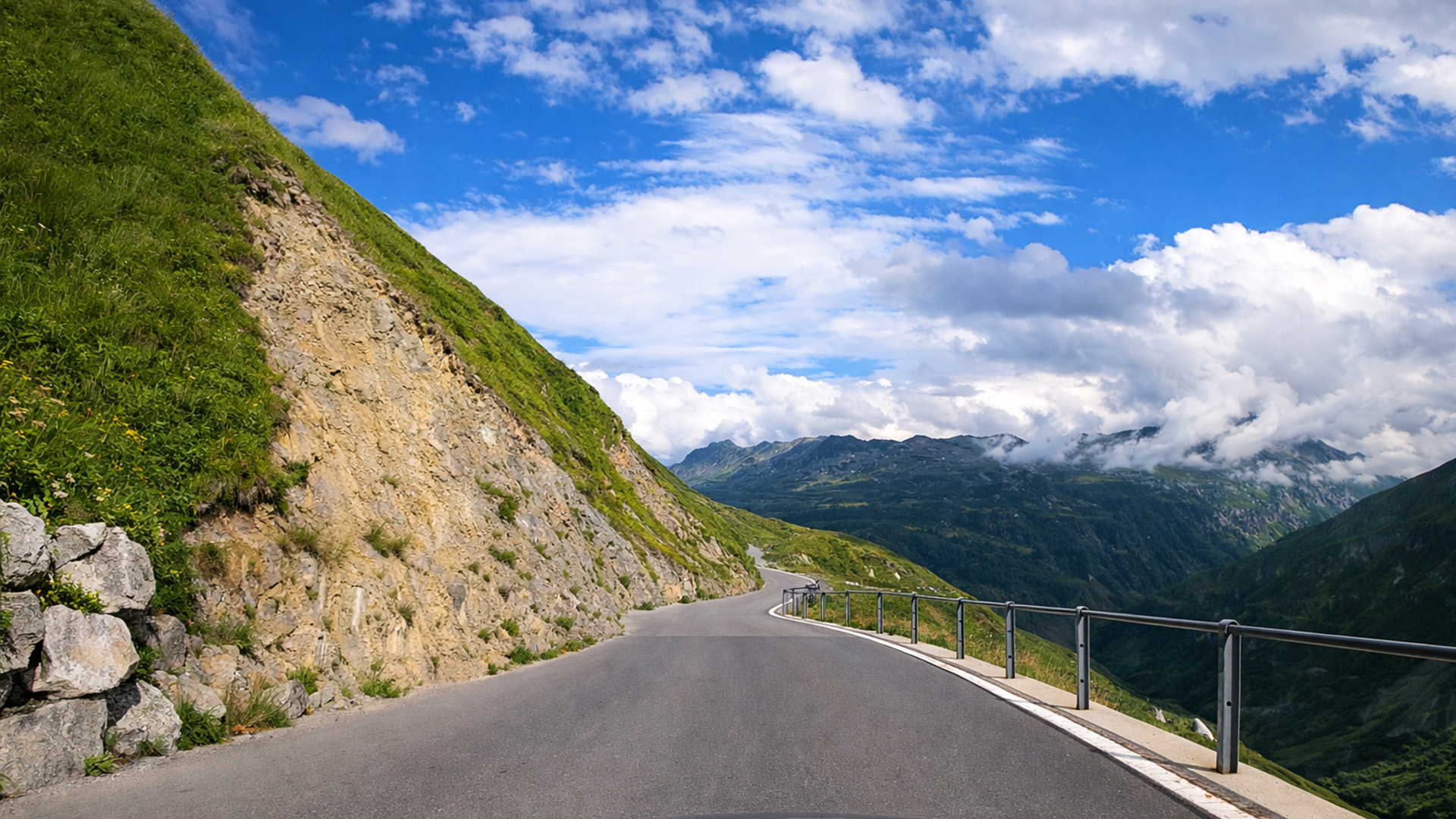 Furka Pass Switzerland mountain road with glacier views (4K)
