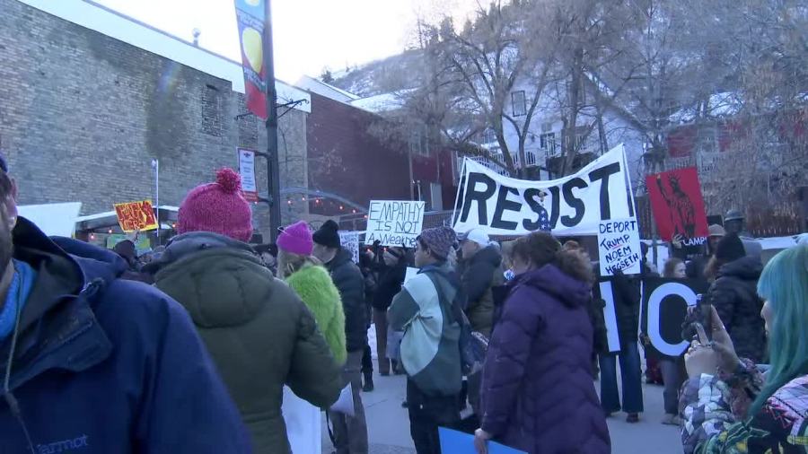 ICE protest in Park City at Sundance Film Festival after Minnesota killing