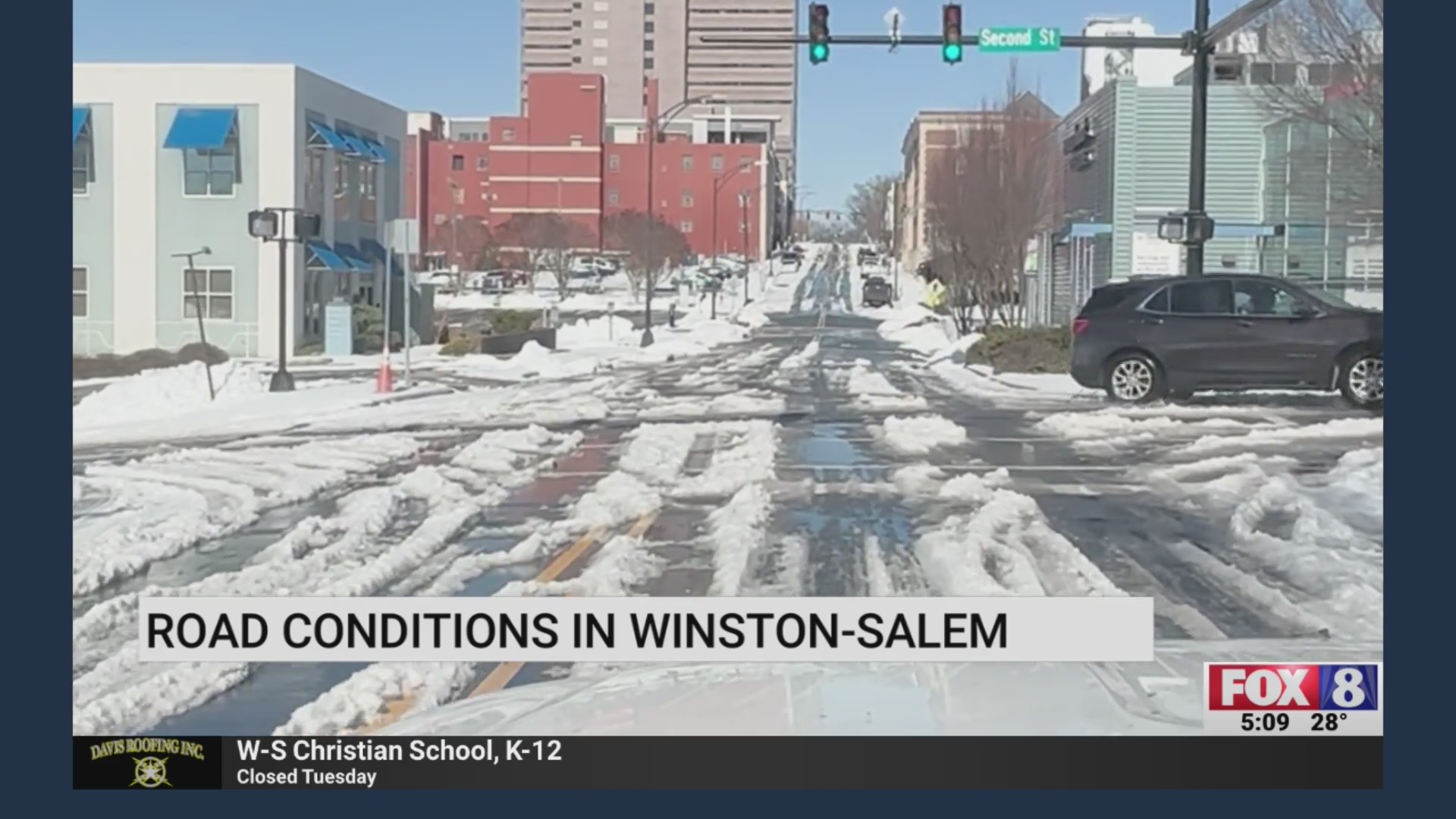 Crews work to clear roads in Winston-Salem