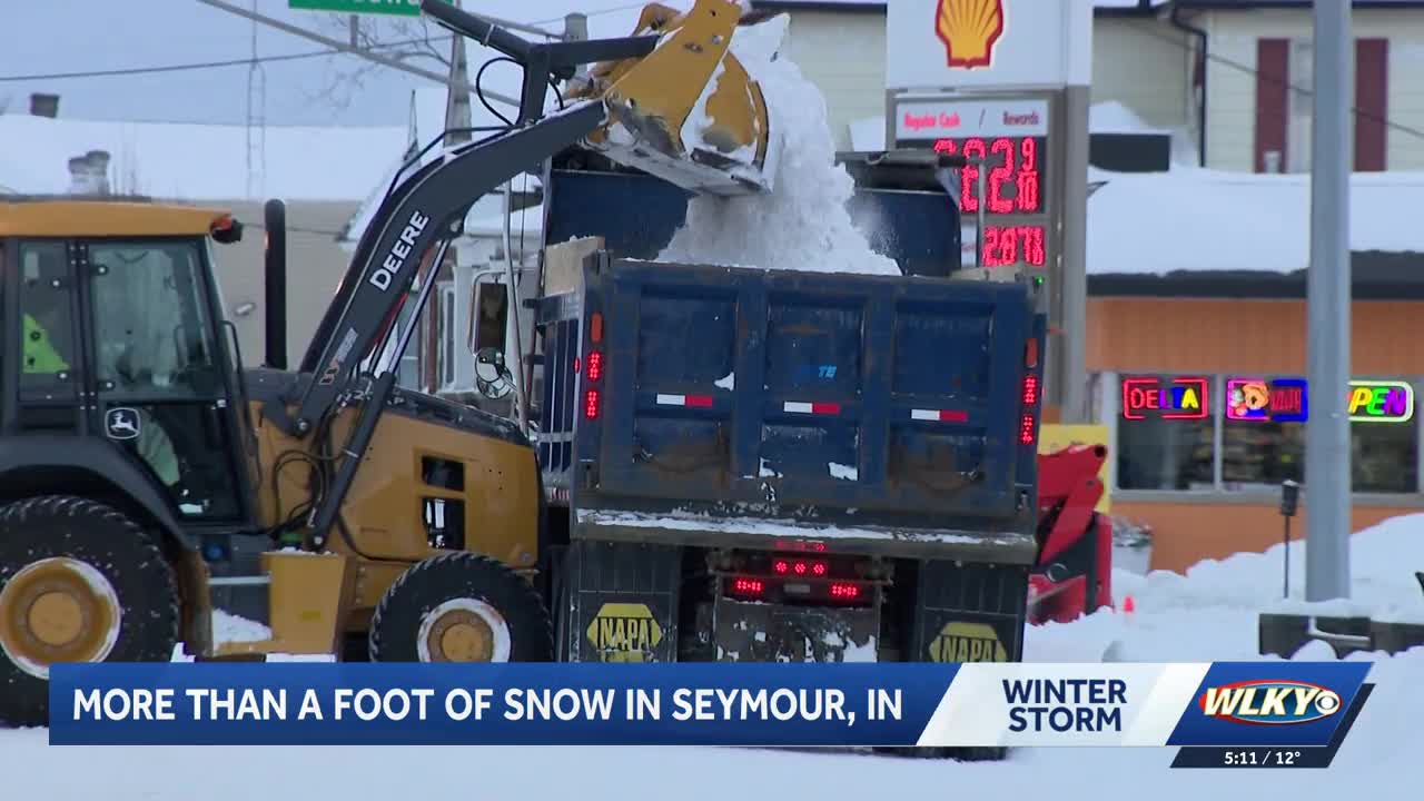 Seymour crews spend the day cleaning up after getting more than a foot ...