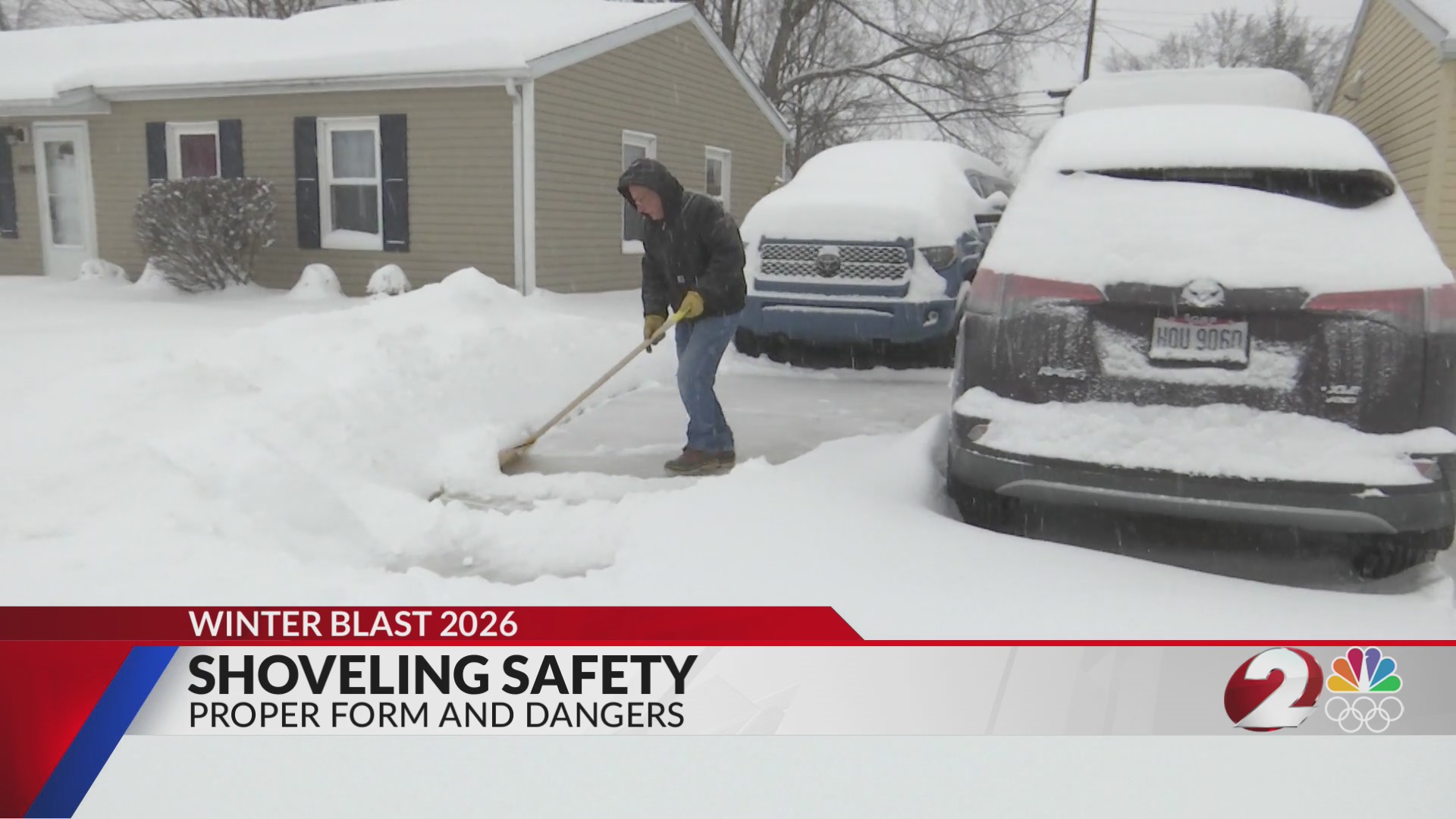 Shovel snow safely with proper form