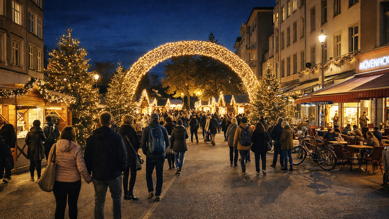 A festive night walk through Amsterdam's Christmas market