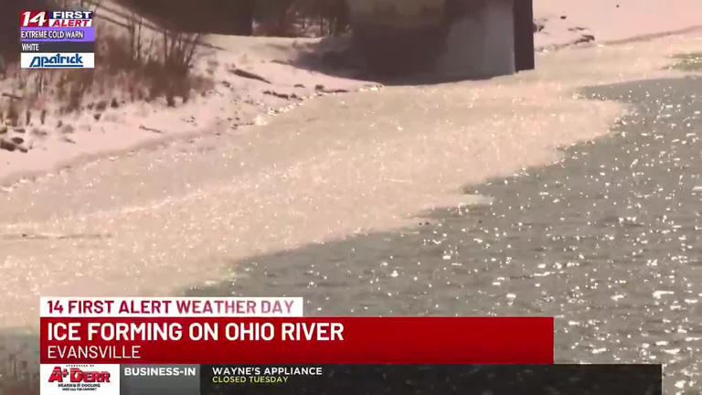 Brrr! Ice forms on Ohio River in front of Evansville