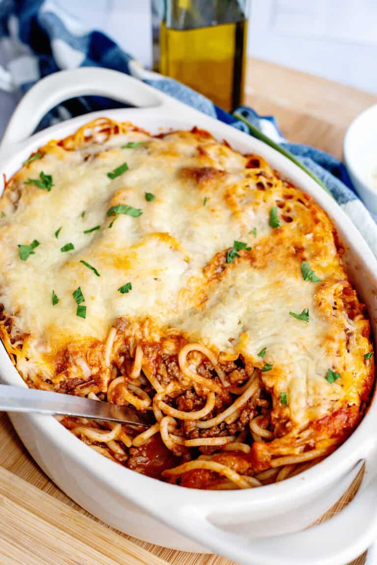 The ultimate comfort-food baked spaghetti!