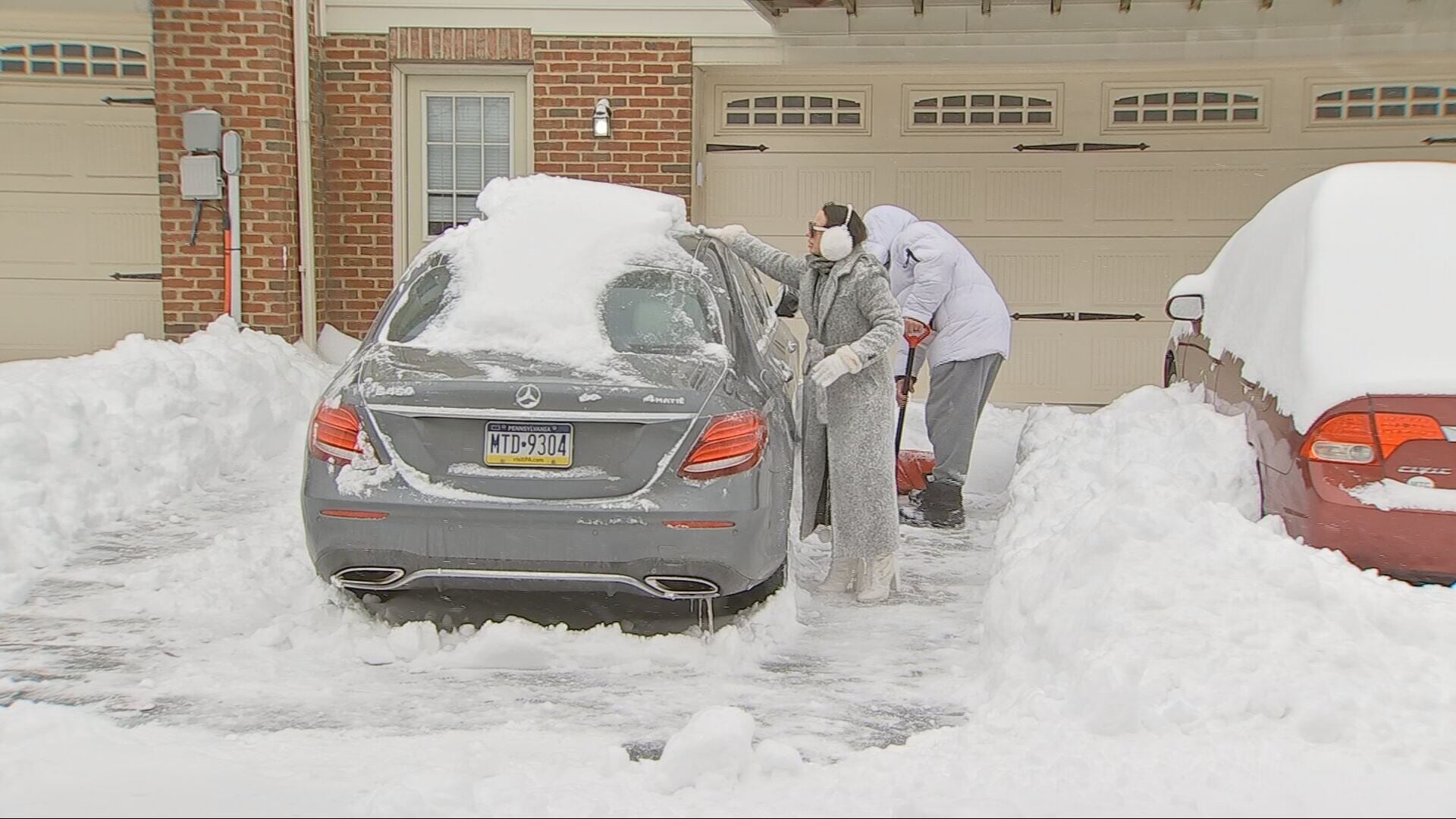 Passable road conditions create work, but also some fun for local residents