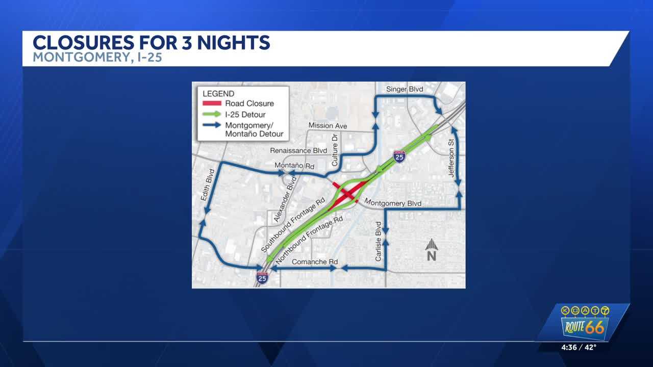 Overnight Interstate 25 closures in Albuquerque amid project