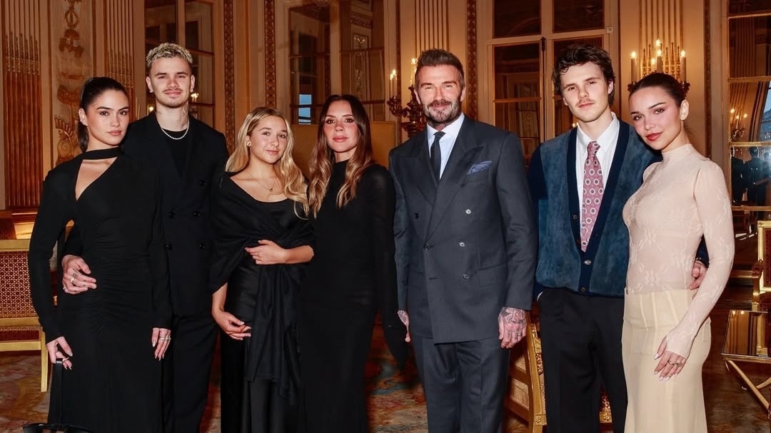 Beckham family in Paris as Victoria receives French honour, Brooklyn skips