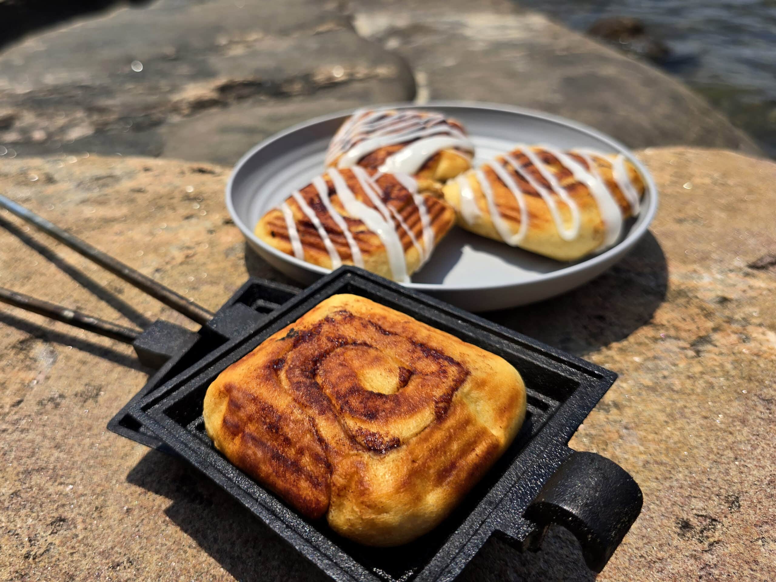 Pie iron cinnamon rolls