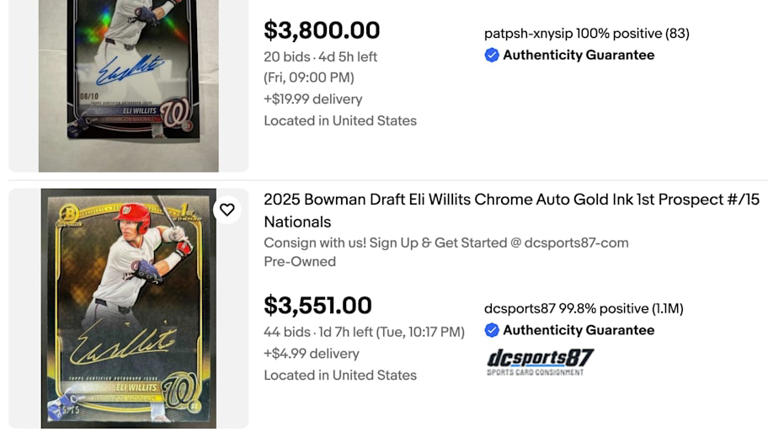2025 Bowman Draft: Seth Hernandez, Kade Anderson & Eli Willits cards ...