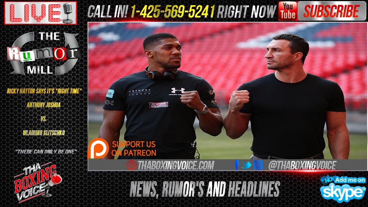 Ricky Hatton says it's right time for Anthony Joshua vs. Wladimir Klitschko