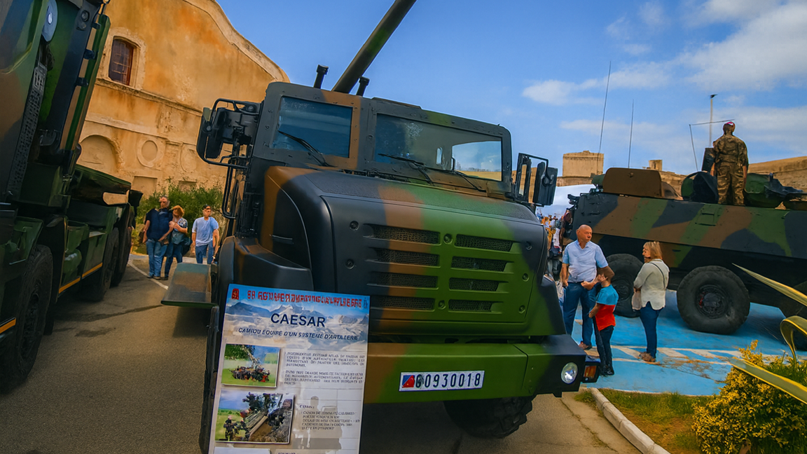 French armored vehicles on public display
