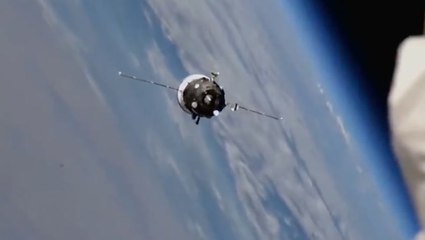 Progress 93 spacecraft captured docking with space station in ...