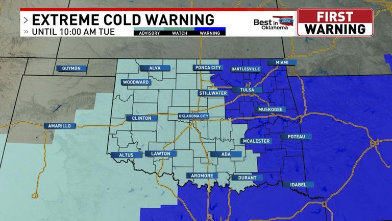 Another cold night for Green Country