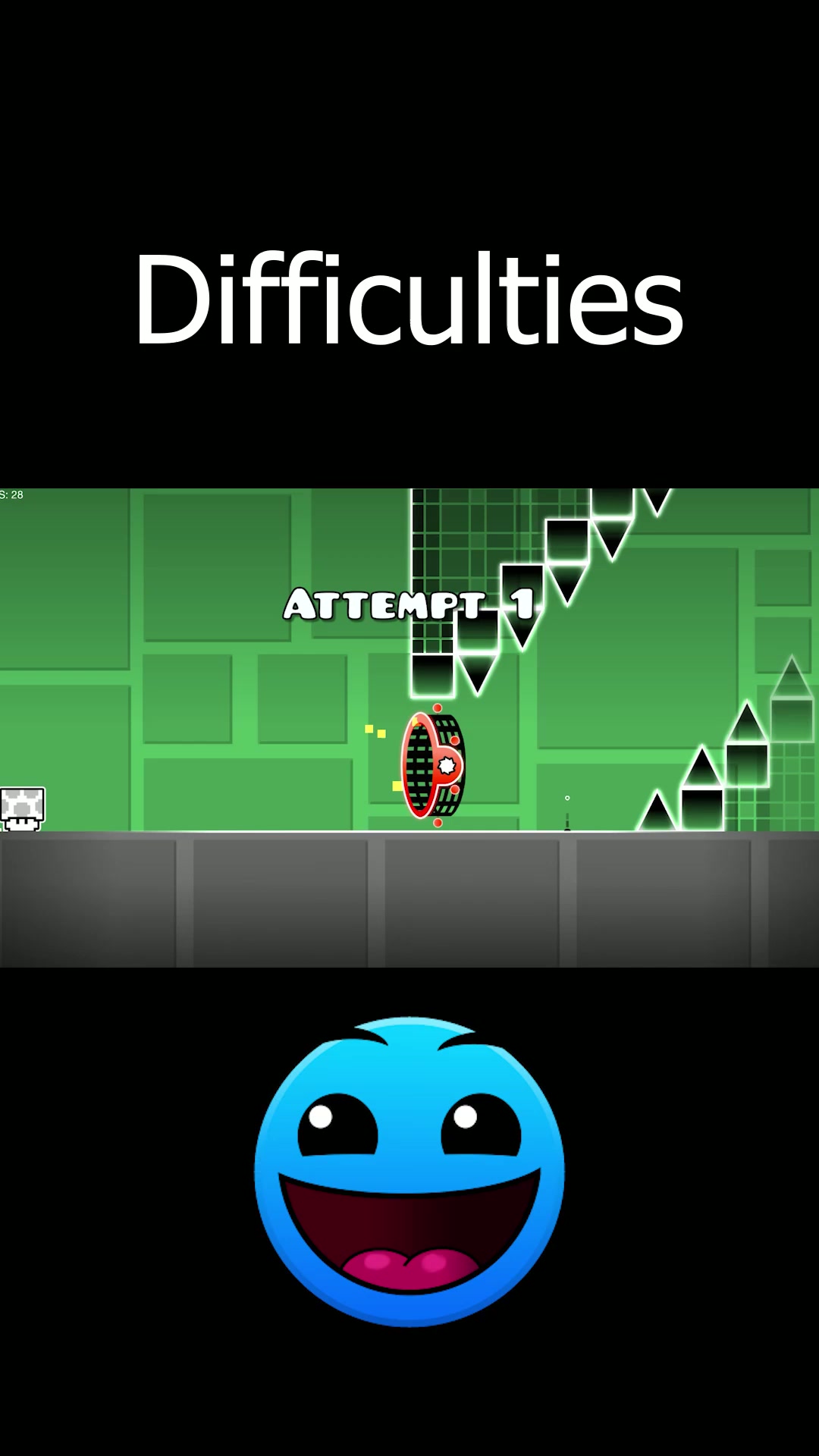Find the Geometry Dash difficulties | How to get "Nightmare" #shorts #gd