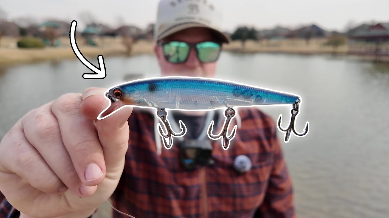 Bass fishing for big winter bass in Texas ponds before a winter storm