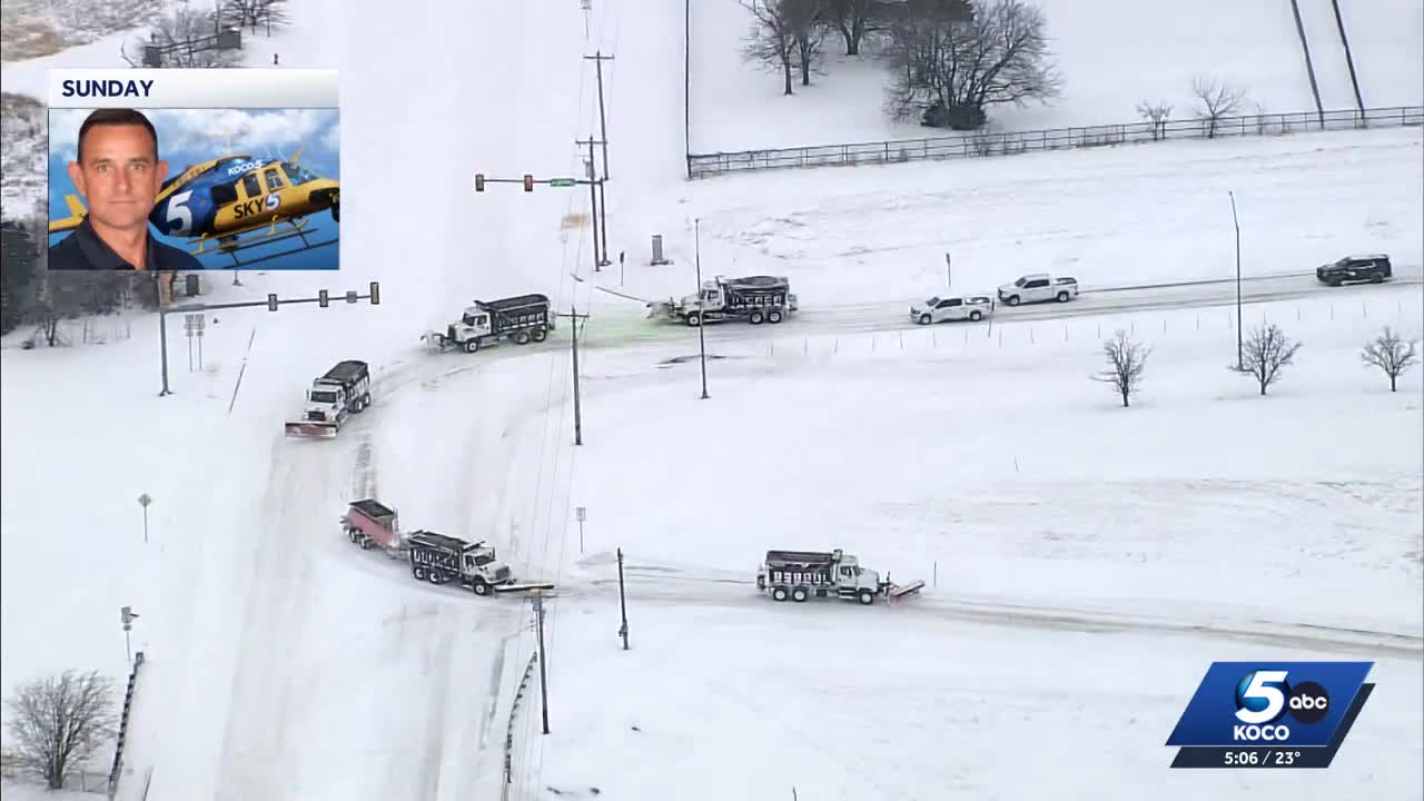 The best images from Sky 5 during Oklahoma's winter storm
