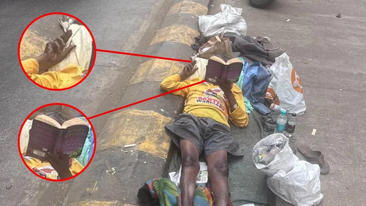 Viral snap of man with beedi and Sidney Sheldon book captures Mumbai’s grit
