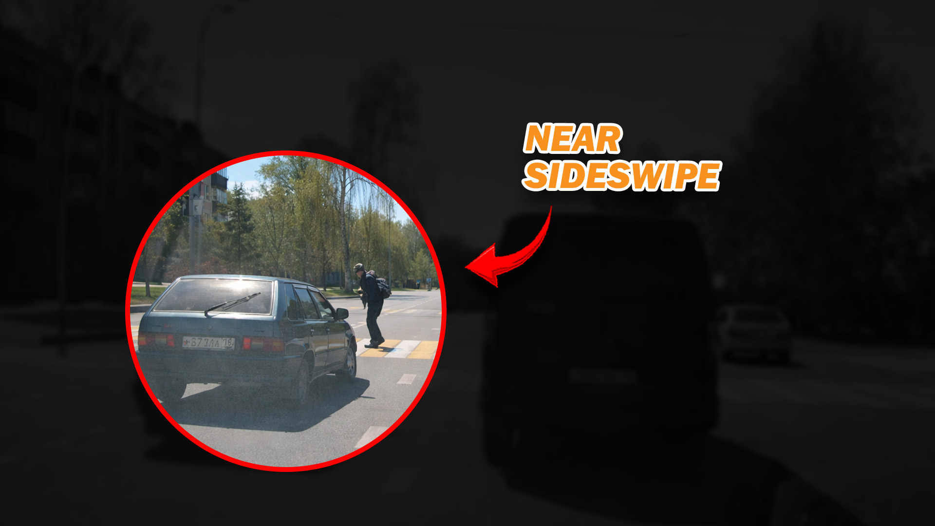 Pedestrian nearly hit while crossing the road