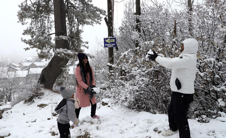 Truly paradise: Fresh snowfall in Srinagar brings cheer to tourists
