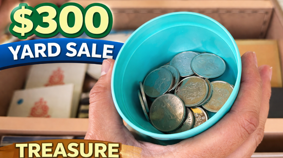 $300 yard sale treasure chest of coins