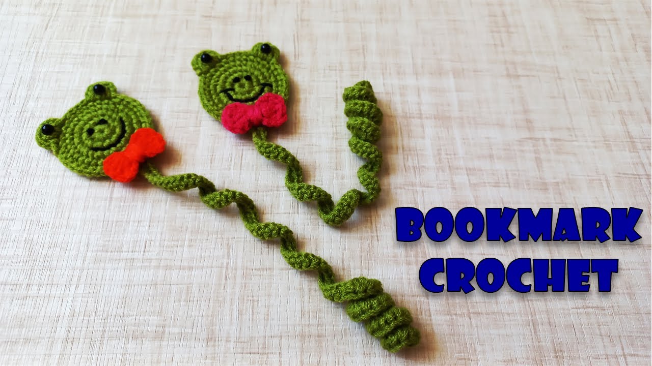 Frog crochet bookmark | Cute animal bookmark pattern