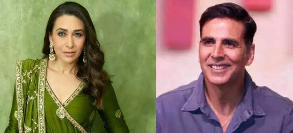 Akshay Kumar reunites with first heroine Karisma Kapoor on Wheel of ...