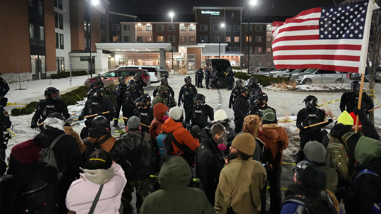 Anti-ICE agitators arrested outside Minnesota hotel as police declare ...