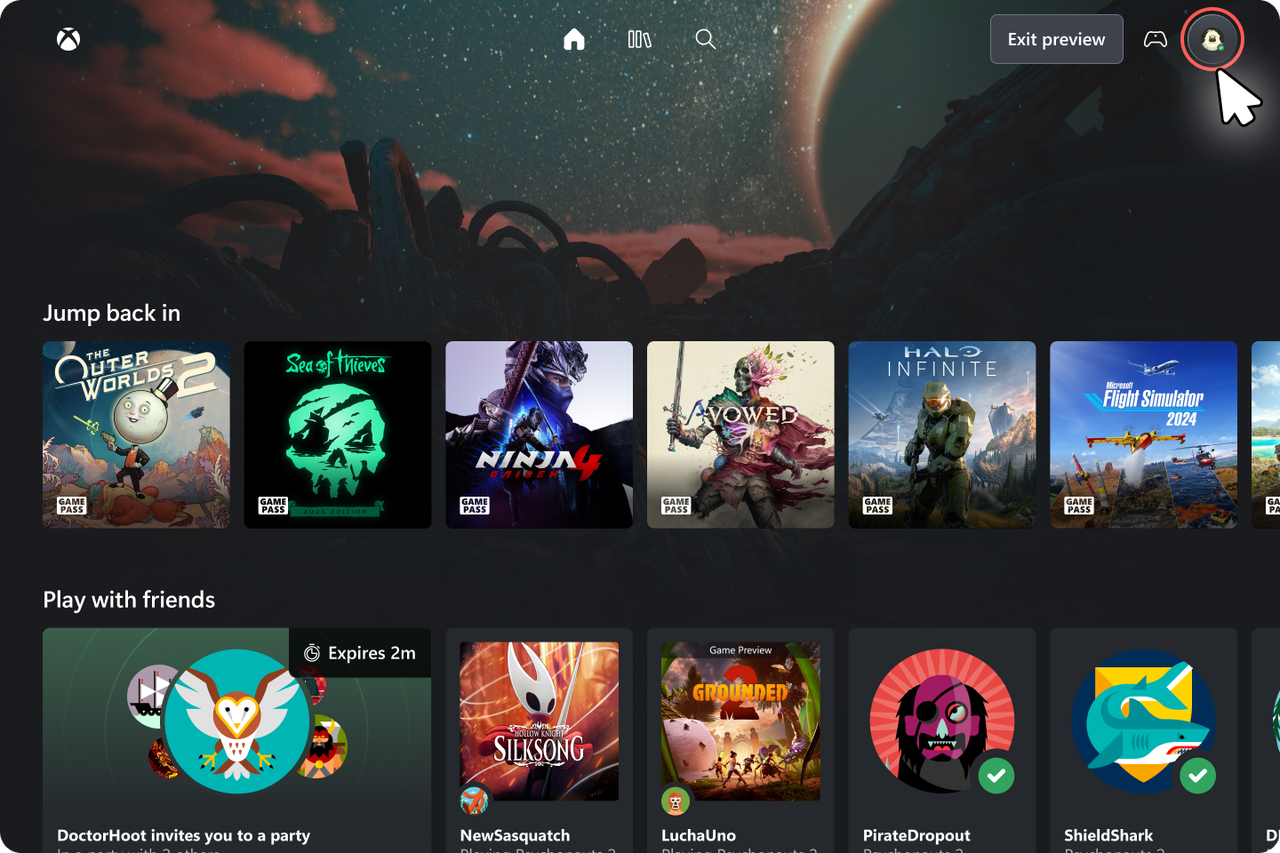 Redesigned Xbox cloud gaming hits public preview with new web UI