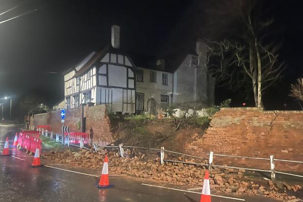 Lanes to remain closed for a month after wall collapse
