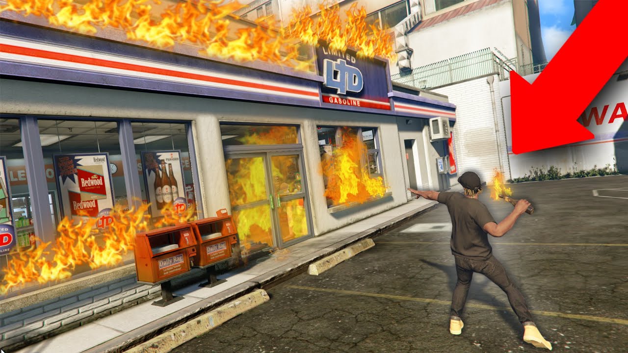 I burned the store down while he was shopping! | GTA 5 thug life #331