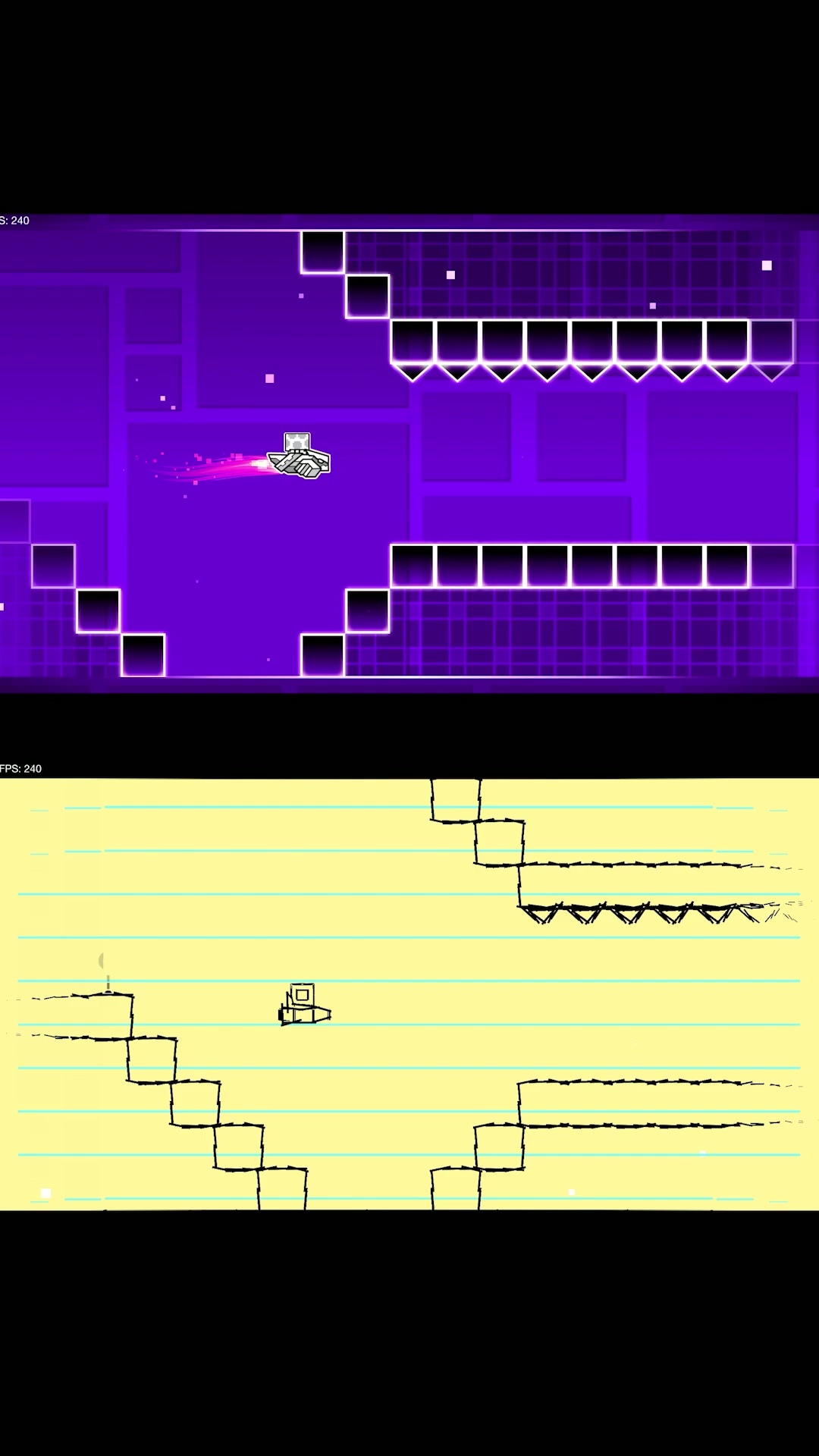 Back on track vs. paint on track #geometrydash #shorts