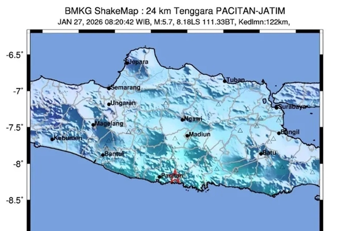 Gempa M 5,7 di Pacitan Jawa Timur terasa hingga ke Bali, warga semburat