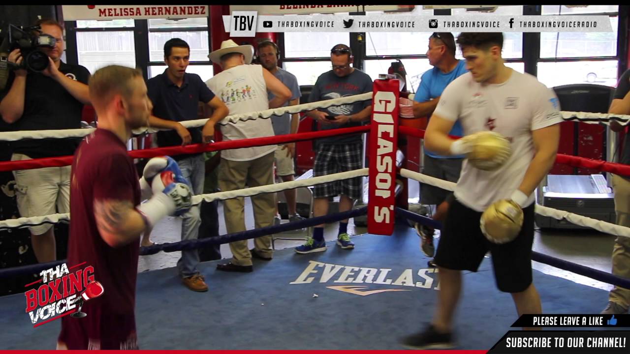 Carl Frampton Doing Pad Work in Preparation fo Leo Santa Cruz