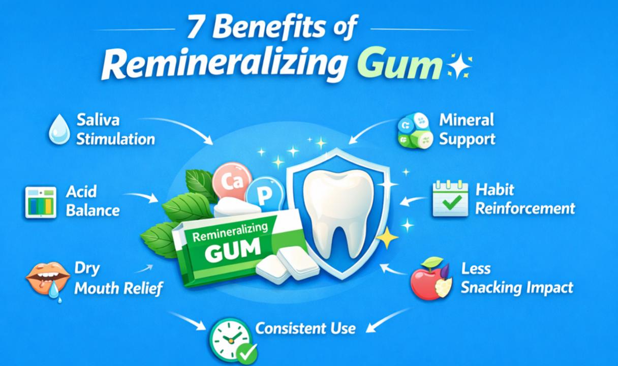 7 benefits of remineralizing gum for enamel protection between brushing