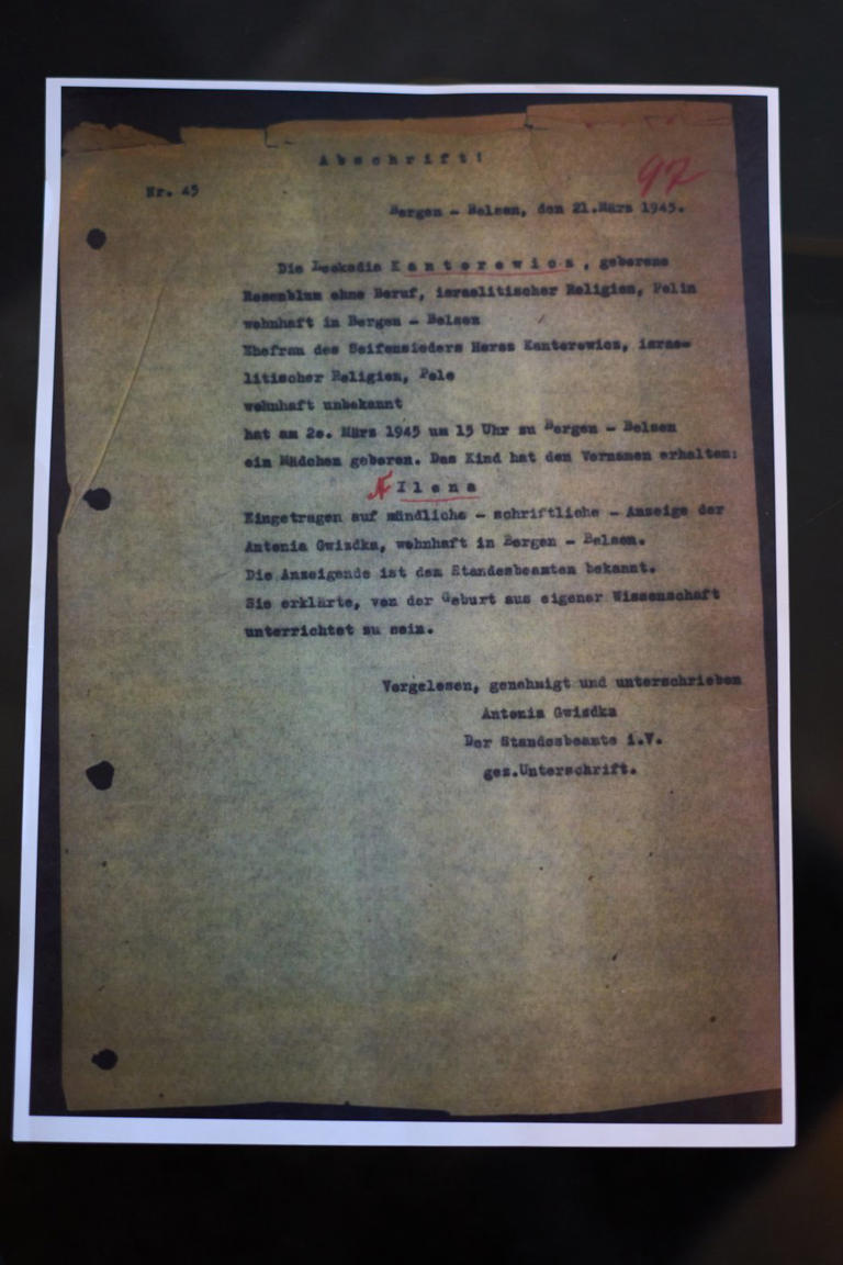 A Holocaust survivor born in a concentration camp shares her story