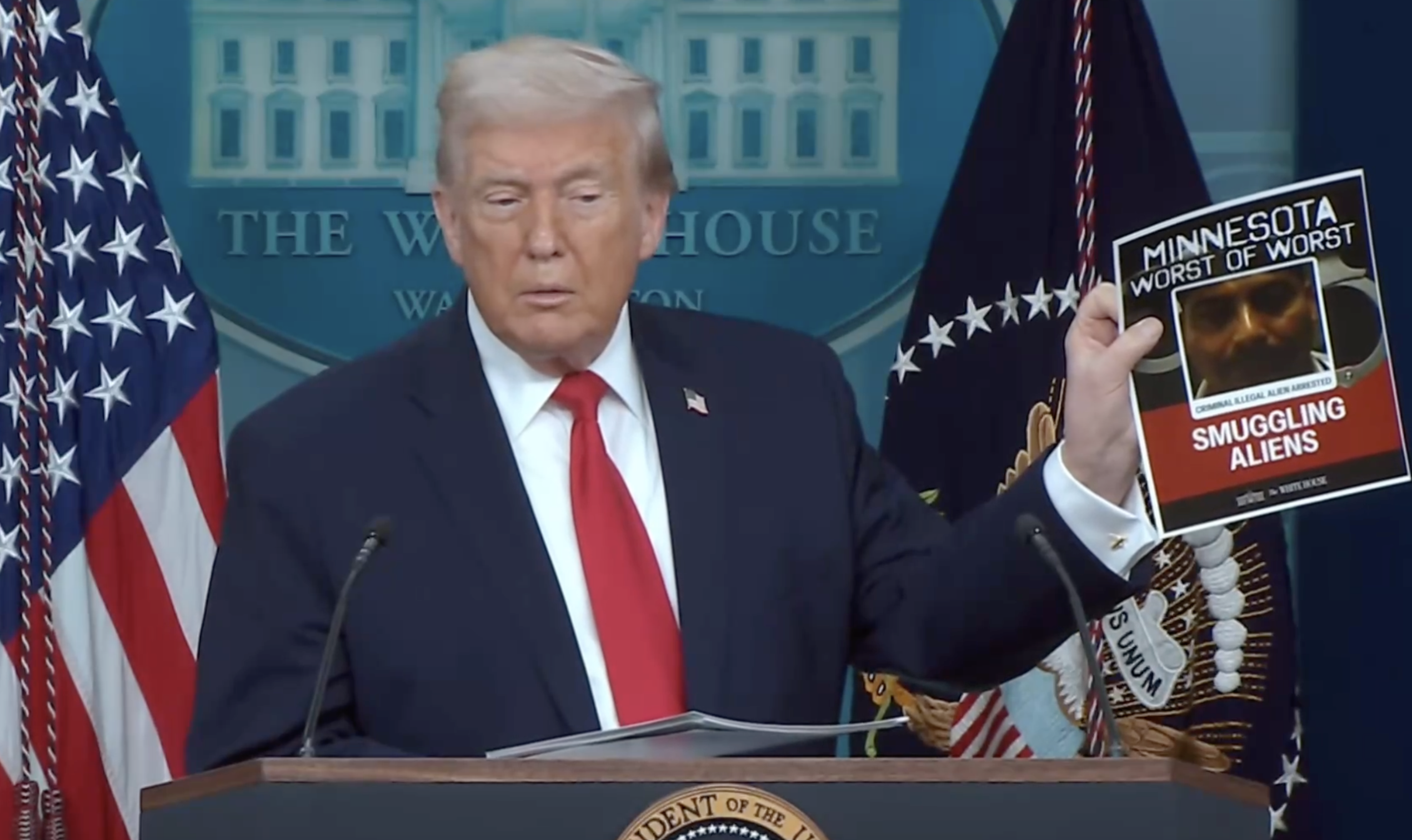 'You're not getting bored of this, right?': Trump holds up photos of ...