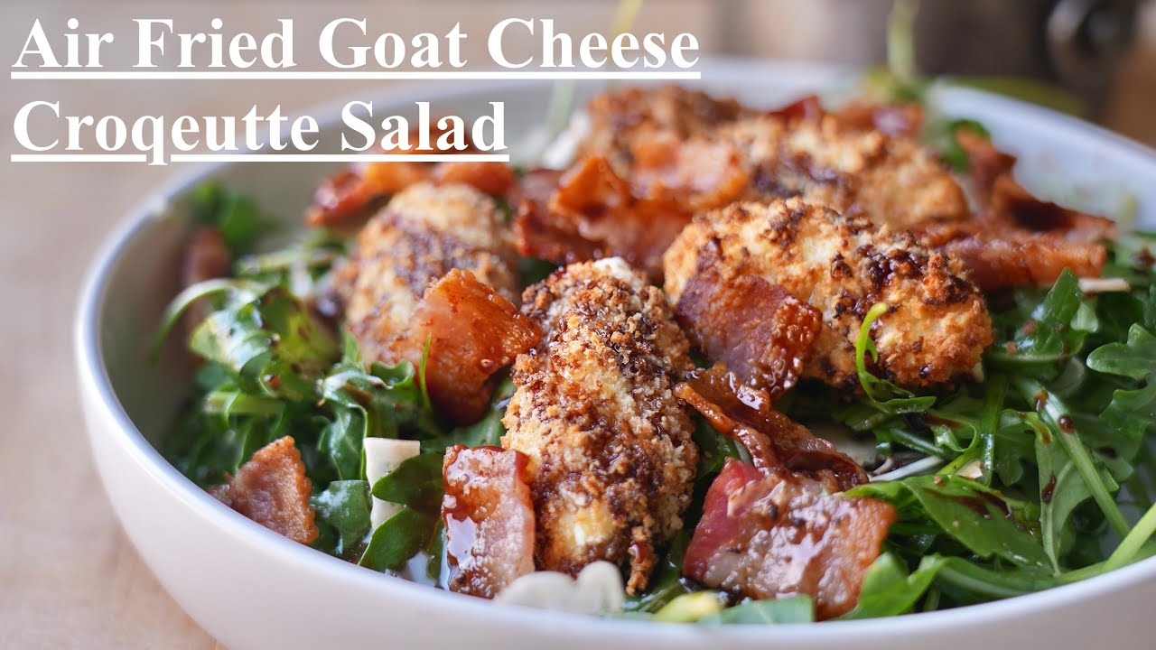Air-fried goat cheese croquette salad that’s crispy and fresh
