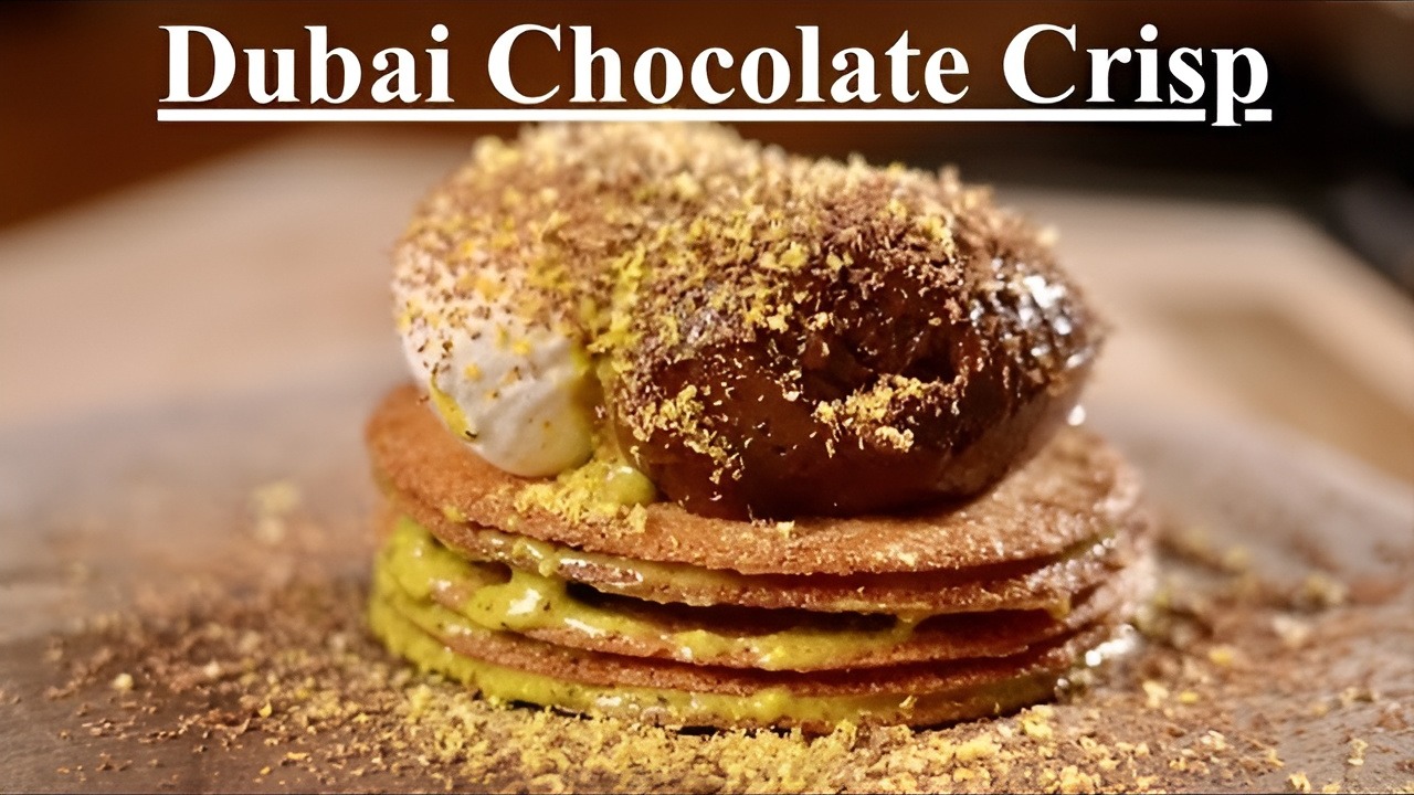 Dubai chocolate crisp: A luxurious dessert with crunch and gold