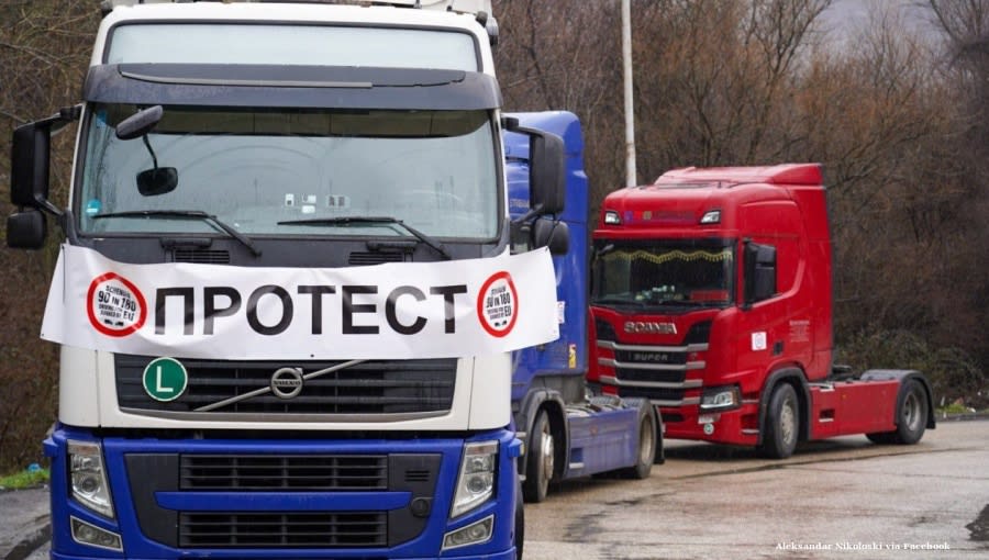 Western Balkan truck drivers protest new EU entry and exit rules