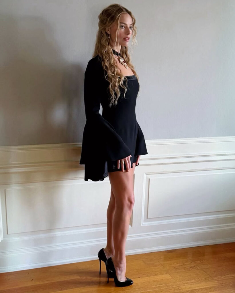 Margot Robbie wore Roberto Cavalli & McQueen promoting ‘Wuthering Heights’