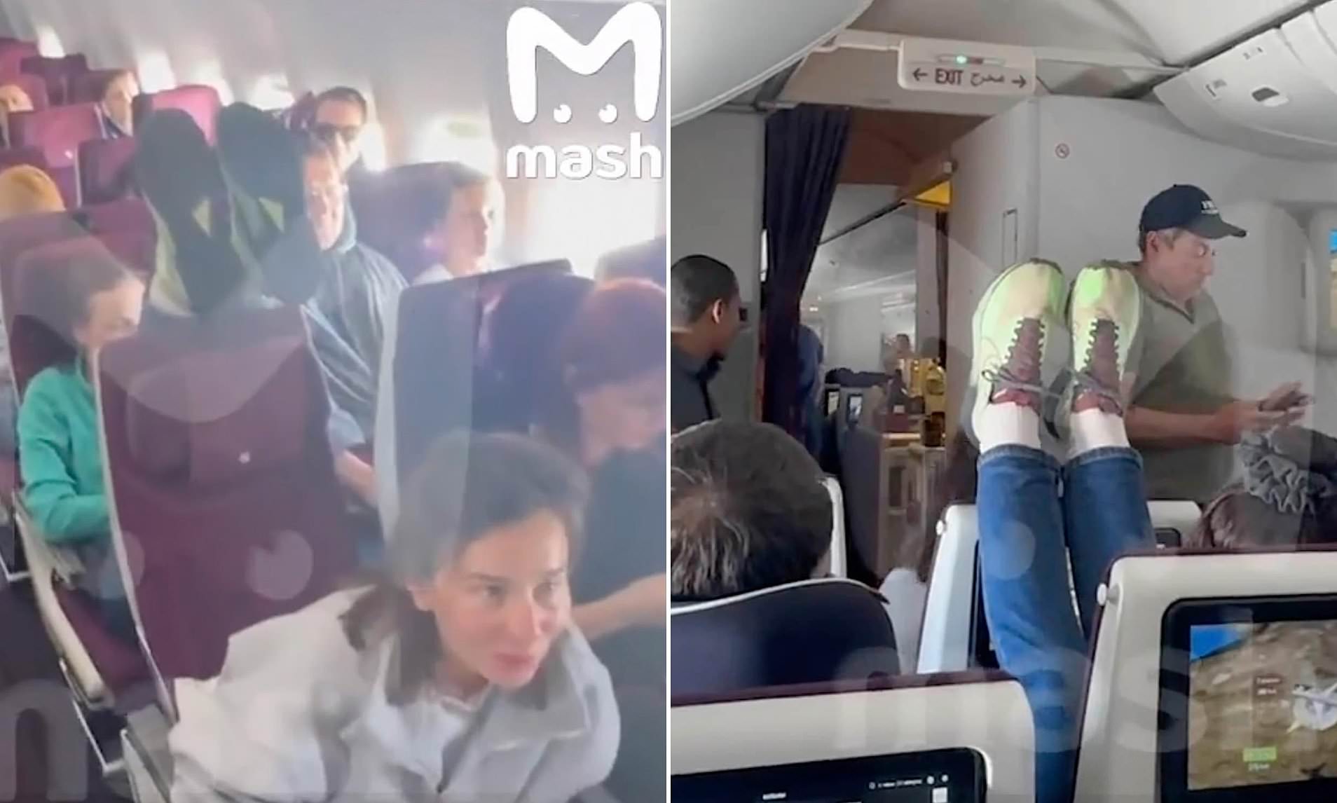 Air rage passenger rests her feet on the seat in front after fellow ...